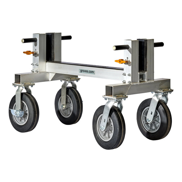 Groves AIC-36 36" L Aluminum Install Cart, Racks, Glass Handling Dolli ...